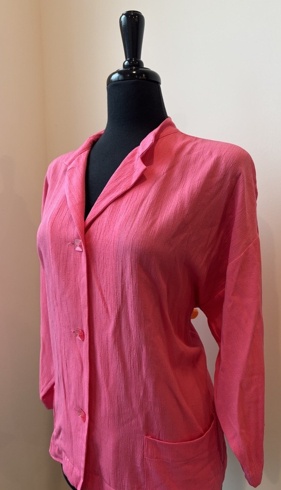 NEW Coldwater Creek Pink Square lightweight Button Up Blazer Style ...