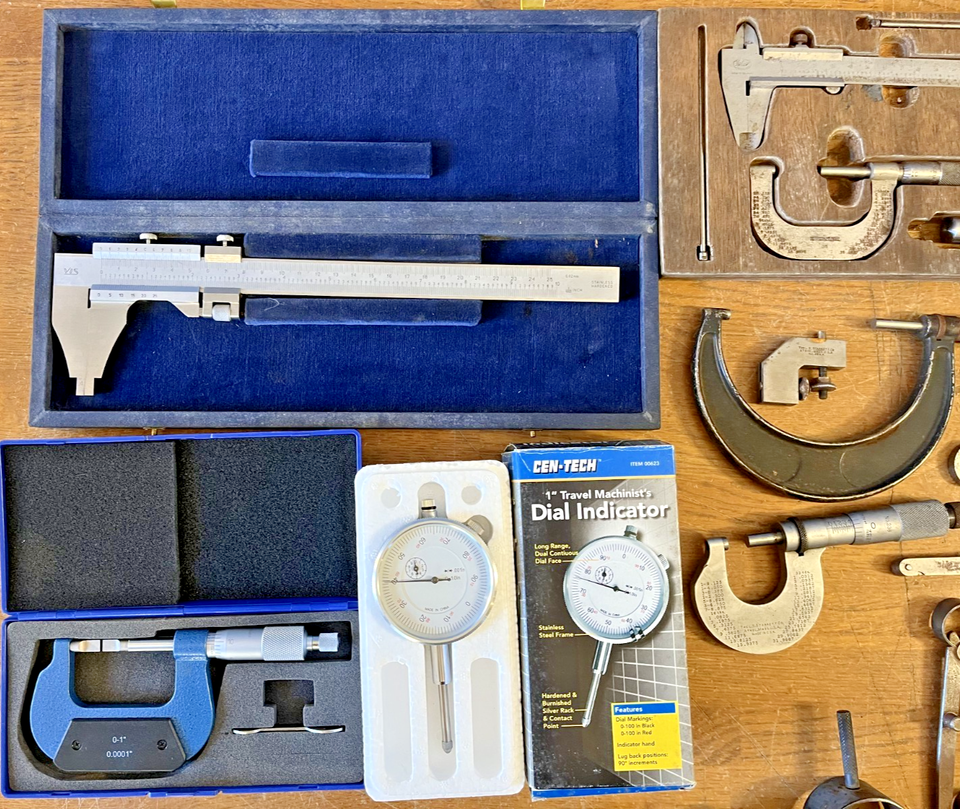 Huge Lot of Machinist Tools - Micrometers, Dial Indicators, Calipers ...