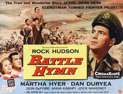 Battle Hymn poster front left Martha Hyer Rock Hudson rock Hud- 1957 ...