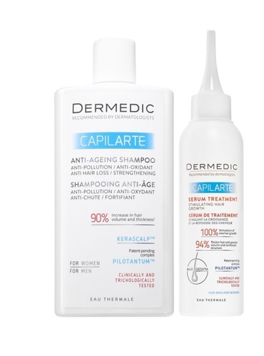 Dermedic Capilarte Anti-aging shampoo 300ml+Hair growth stimulating ...