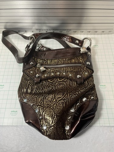 Kathy Van Zeeland Brown Faux Suede Shoulder/Crossbody Purse/bag w ...