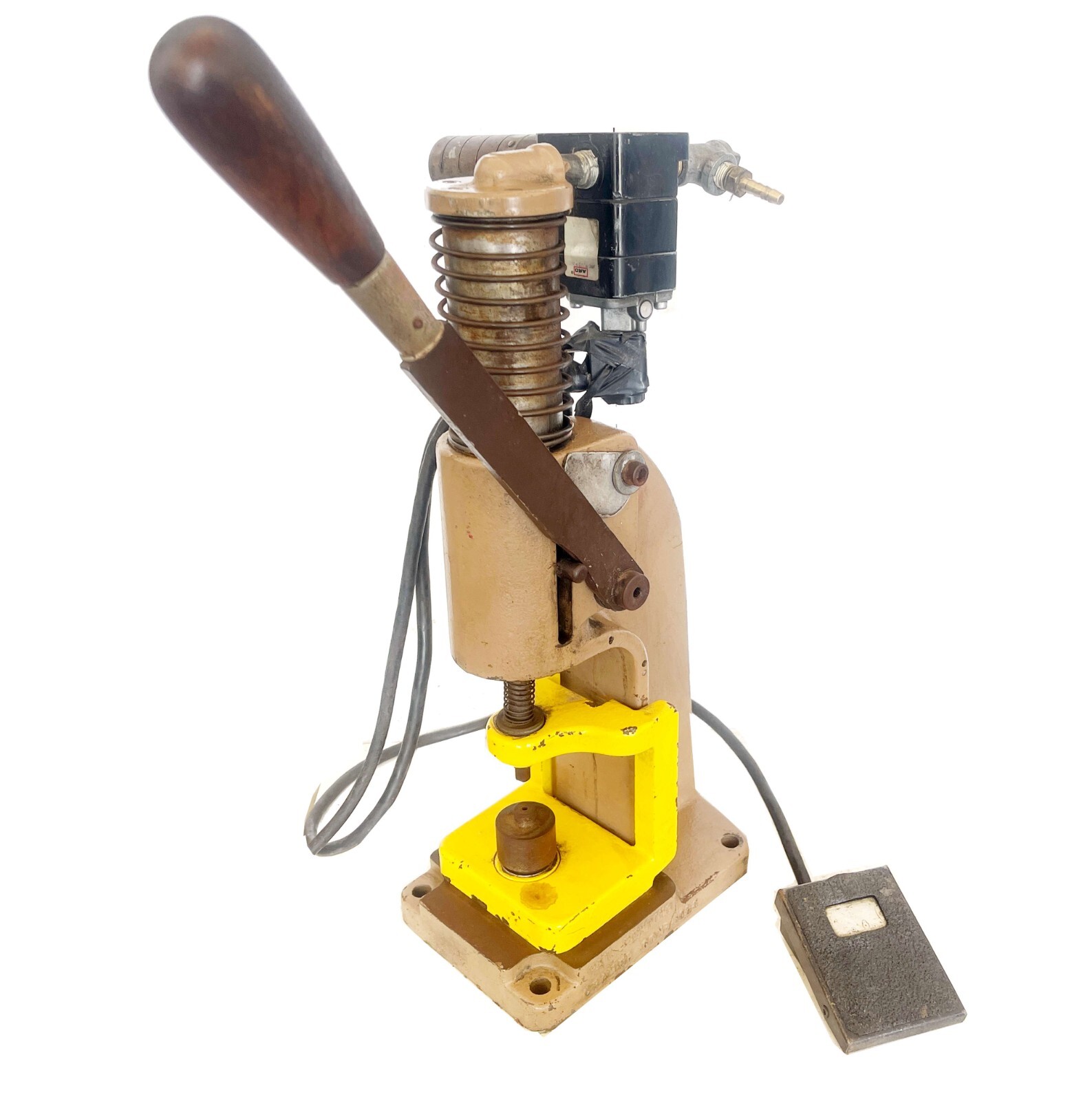 SPRING LOADED AIR OR MANUAL STAMPING MACHINE ARBOR PRESS USED | eBay