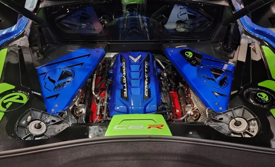 Engine Covers Panels For Corvette C8 2020-2024 Blue Metallic Jake Skull ...