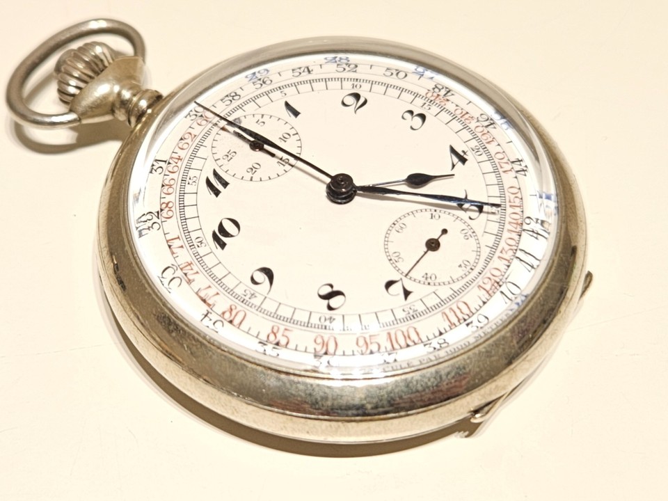 ANTIQUE VERY RARE WW1-WW2 MILITARY MEN POCKET MULTI SCALE CHRONOGRAPH ...