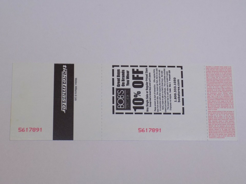 Neil Diamond Concert Ticket Stub Vintage October 2, 2001 Fleetcenter ...