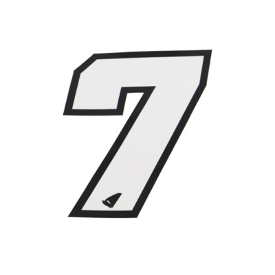 Autocollant numero cross 7 blanc contour noir - hauteur 13 cm (x5) | eBay