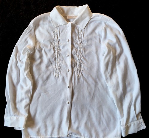 Barrie Pace Ltd Women’s Vintage Shirt Size 8 White W/ Design Good ...
