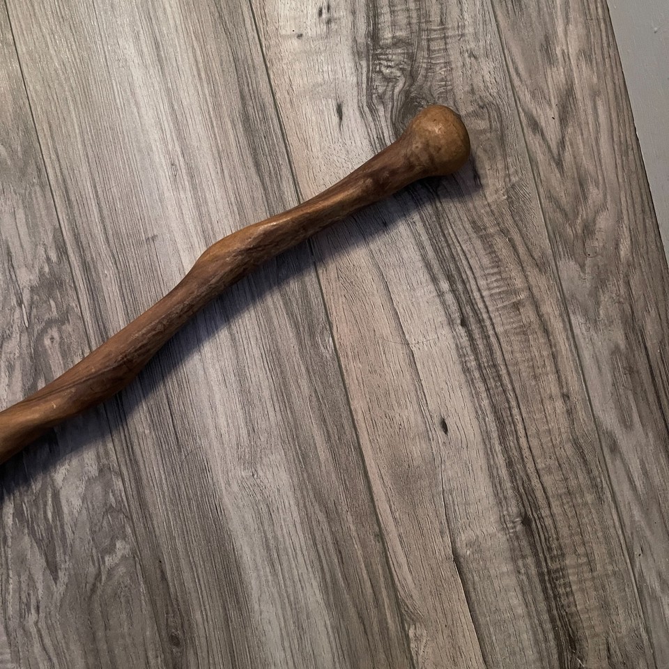 Hand carved wooden twisted walking stick | eBay UK