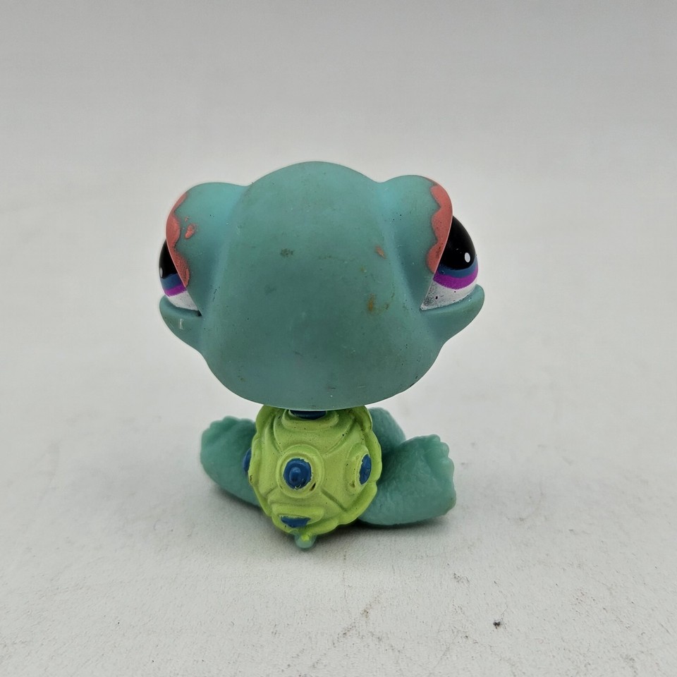Littlest Pet Shop #522 Aqua/Green Sitting Turtle Purple/Blue Eyes ...