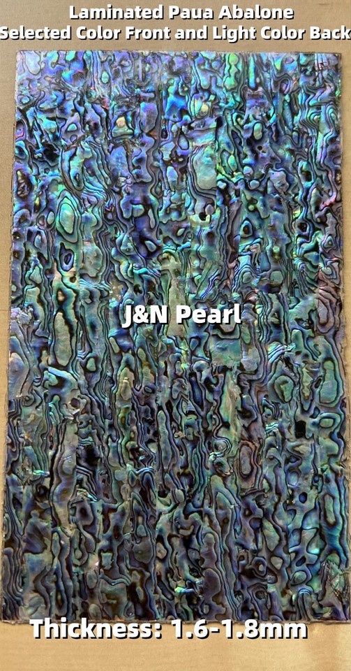 1pc 1.6-1.8mm Thick 140x240mm Laminated Paua Abalone Sheet Veneer Blank ...