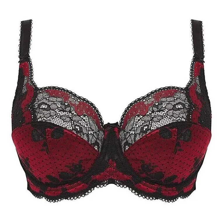 Panache Clara Black Red Full Cup Underwired Bra, Size 40E | eBay