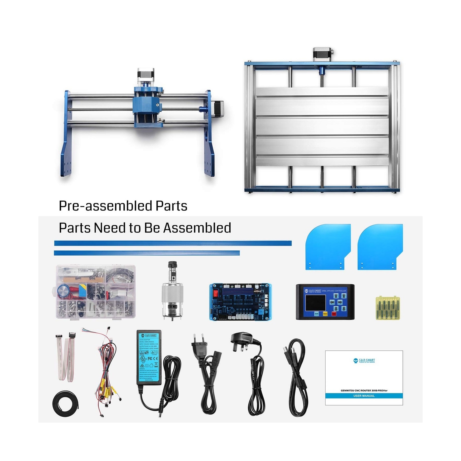 SainSmart Genmitsu 3018-PROVer Desktop CNC Router Machine with GRBL ...