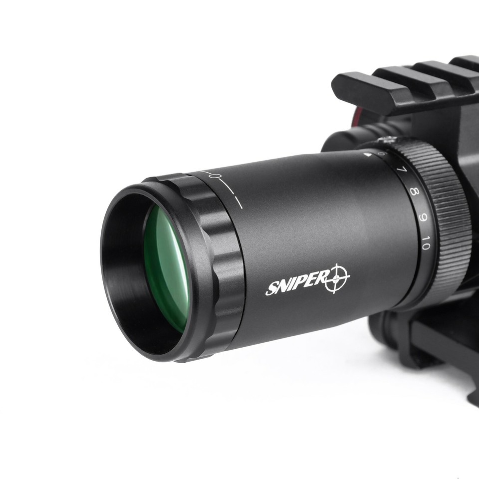 Sniper 2.5-10x40 Combo Rifle Scope Red&Green Mil-dot illuminated Green ...