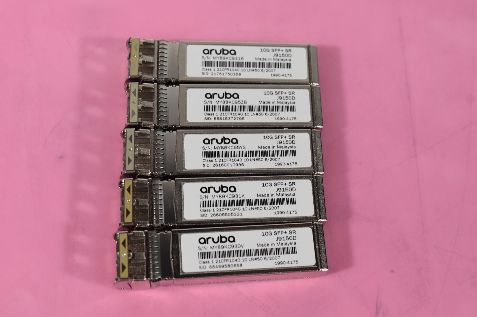 *Lot of 5* Aruba 10G SFP+ SR J9150D Transceiver 1990-4175 | eBay