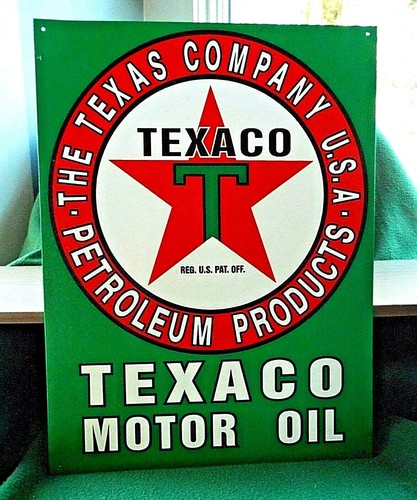 TEXACO MOTOR OIL ~ Metal Reproduction Sign ~ 16" x 12" | eBay