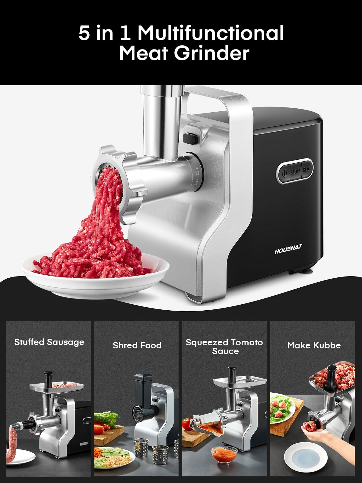 Meat Grinder Heavy Duty 3000w Max Ultra Powerful 5 In 1 Multifunction ...