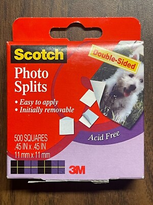 Scotch 009 Self-Adhesive Sticker Photo Splits 500 Squares .45" x .45 ...