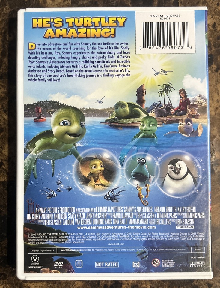 A Turtle's Tale: Sammy's Adventures (DVD, 2010) + Surfs Up(dvd Good ...