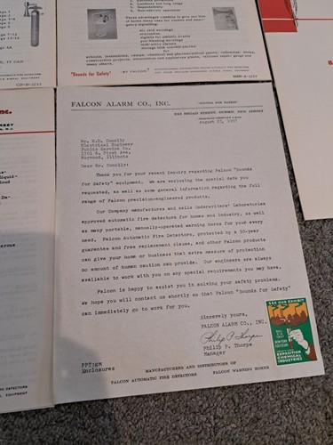 Vintage Falcon Alarm Company Sales Brochures Fire Detector Signalling ...