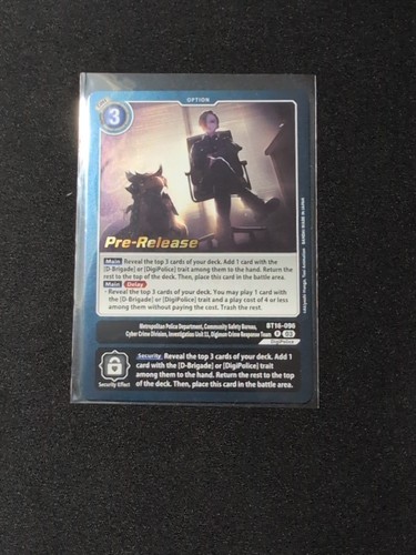 Metropolitan Police - Pre-Release Stamped - Unplayed Digimon Card | eBay