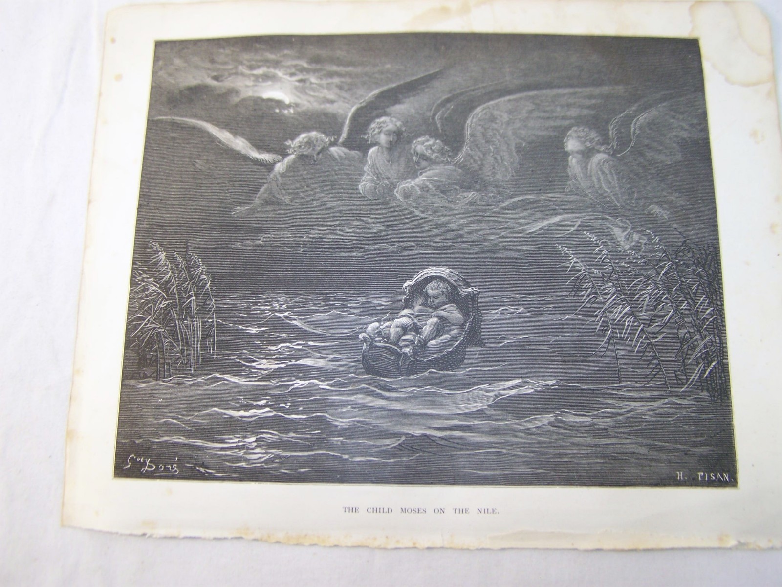 The Child Moses On The Nile H. Pisan Black and White 18th Century ...