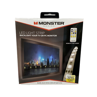 Monster Basics LED 6.5' Light Strip In Multi-White TV & Monitor ...
