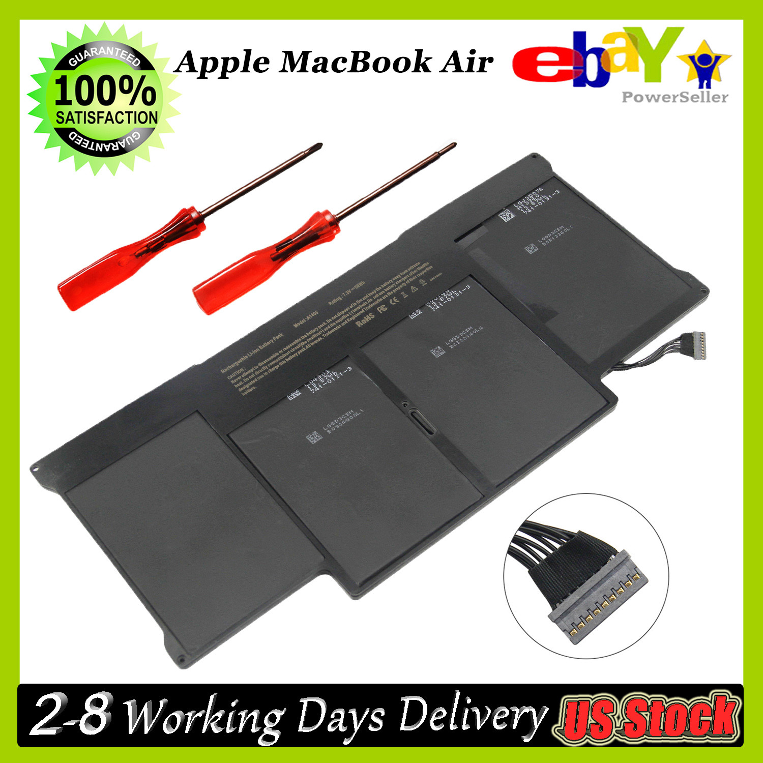 A1405 Battery For Apple Macbook Air 13" A1369 Mid 2011 & A1466 2012 ...