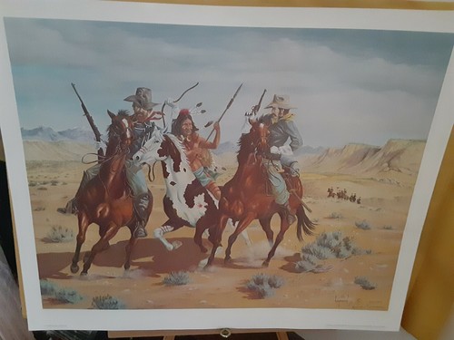1978 Cowboy and Native American Signed & Numbered Print 704/1000 By ...