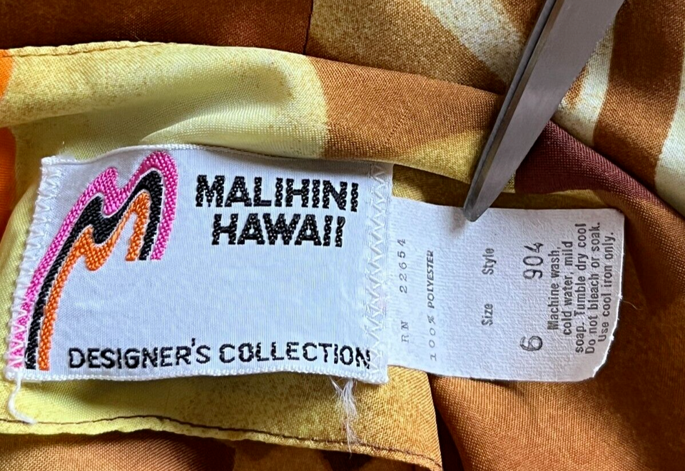 Malihini Hawaii Designers Collection Dress Size 6 Abstract 60s Maxi ...