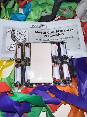 Multicolored 30' Mouth Coils 12 Per Pack Magic Trick - Paper Coil From ...