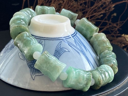 14x15mm Certified A Natural Jade Jadeite Green Jade Beads Bracelet-9474 ...