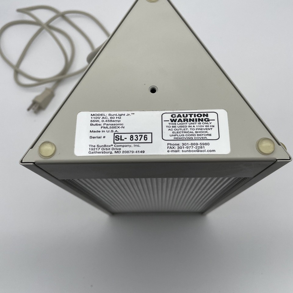 Sunbox Jr Junior Light Therapy Sun Light Box Therapeutic Lamp USA Made ...
