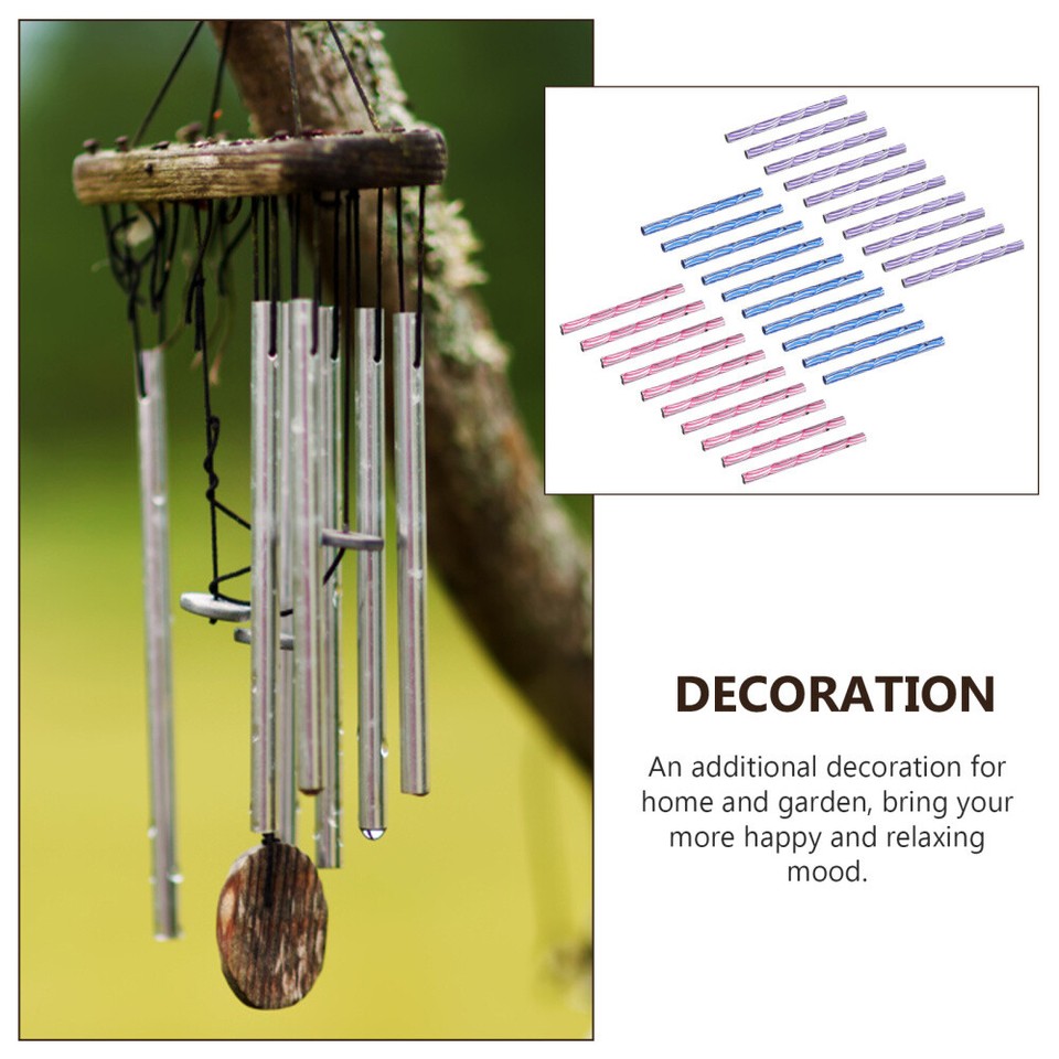 60pcs home décor 8CMWind Chime Tubes Hollow Aluminum Tubes Wind Bell ...