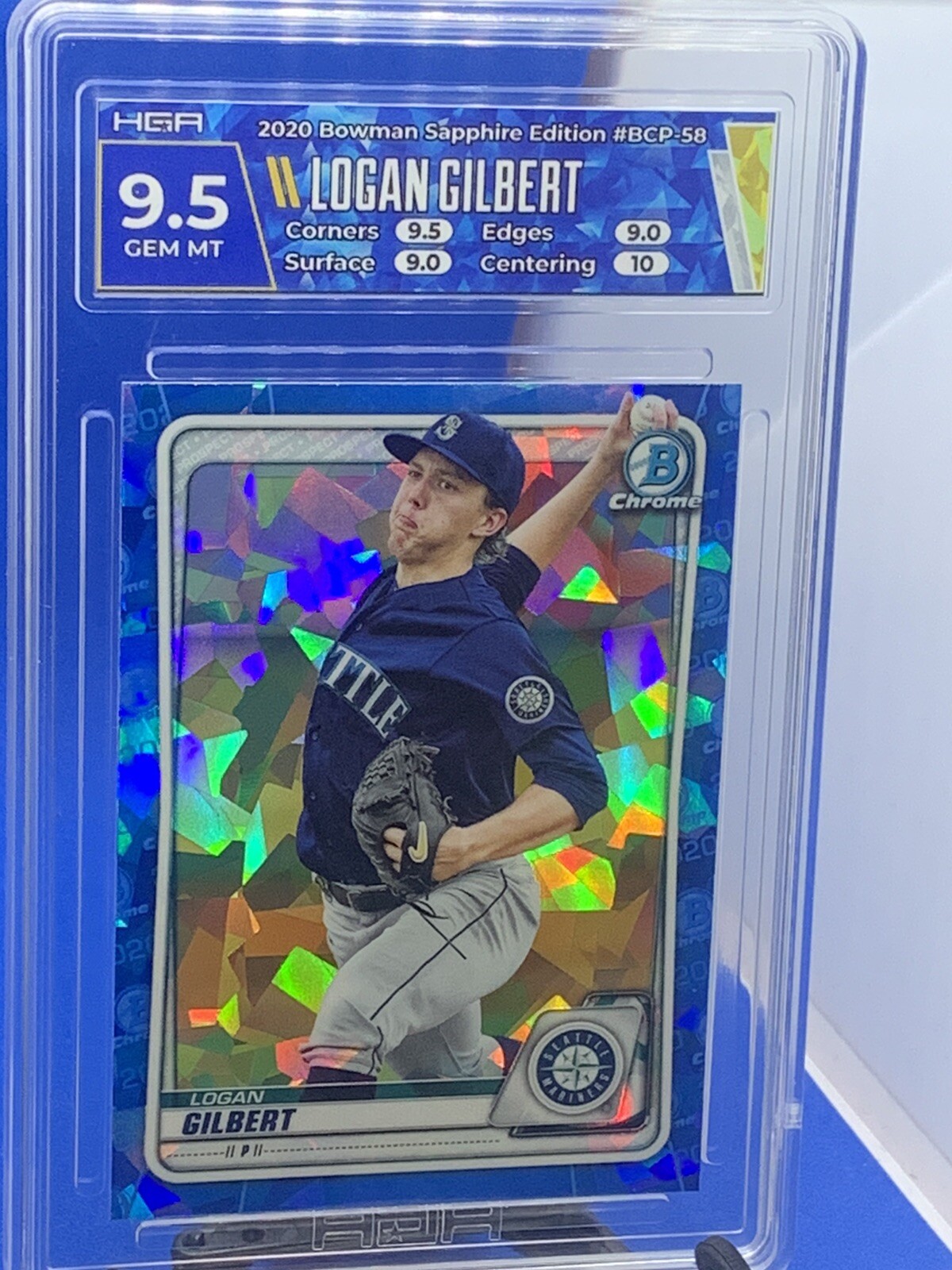Logan Gilbert 2020 Bowman Chrome Sapphire Edition Cracked Ice Seattle ...