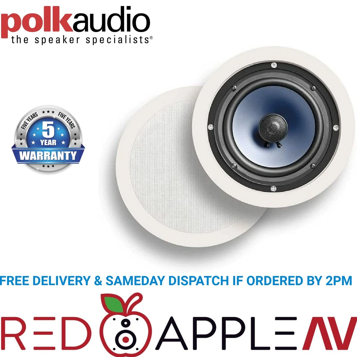 Polk Audio Rc80i 8 Round In Ceiling Speakers | Shelly Lighting