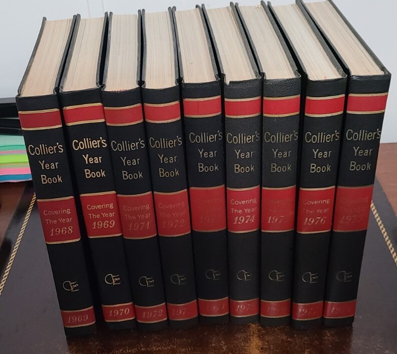 COLLIER'S ENCYCLOPEDIA YEARBOOK 1968 1969 1971 1972 1973 1974 1975 1976 ...