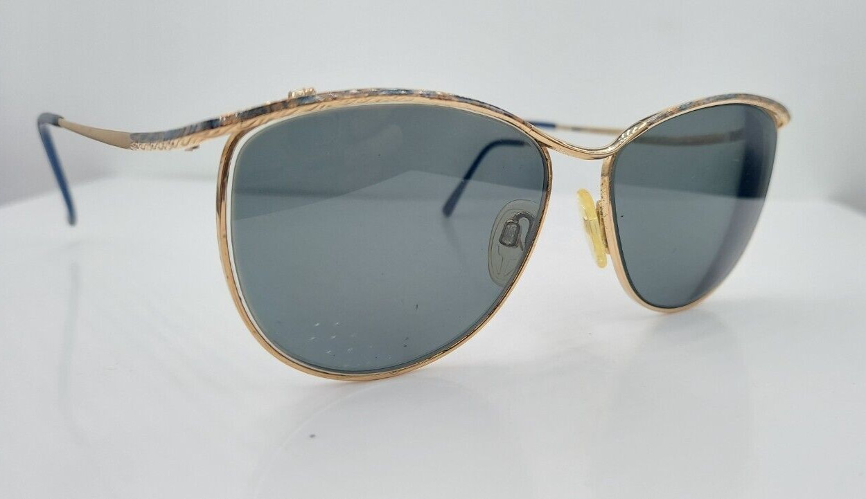Vintage Marchon Justine Gold Oval Metal Sunglasses FR… - Gem