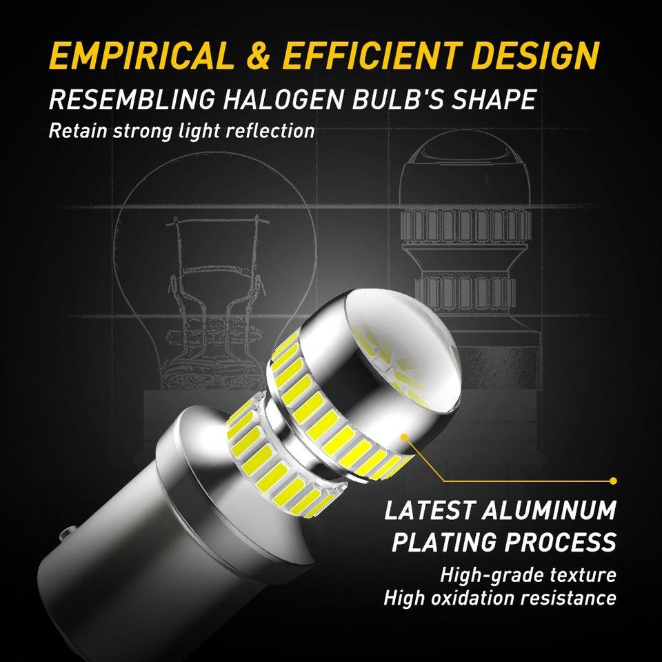 LED Car Bulbs 1156 BA15S 54-SMD Brake/Turn/Tail/Reverse Light White ...