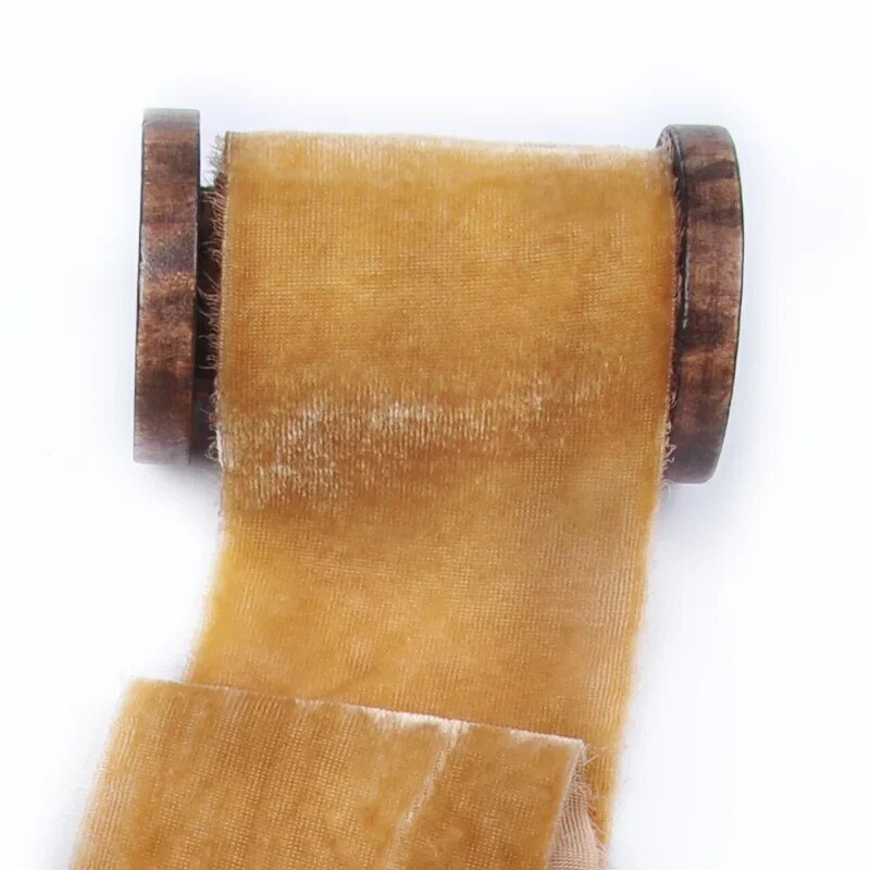 Velvet Ribbon Frayed Edge Trim Handmade Fringe Ribbons Diy Cake ...