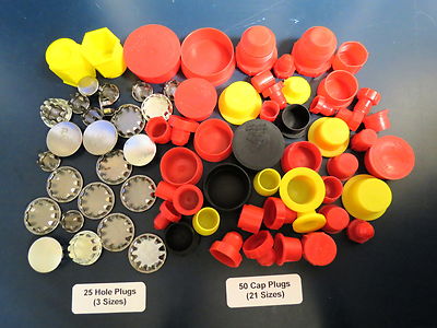 25 Snap-in Hole Plugs +50 Cap Plugs Aircraft Race Hot Rod Sprint Car ...