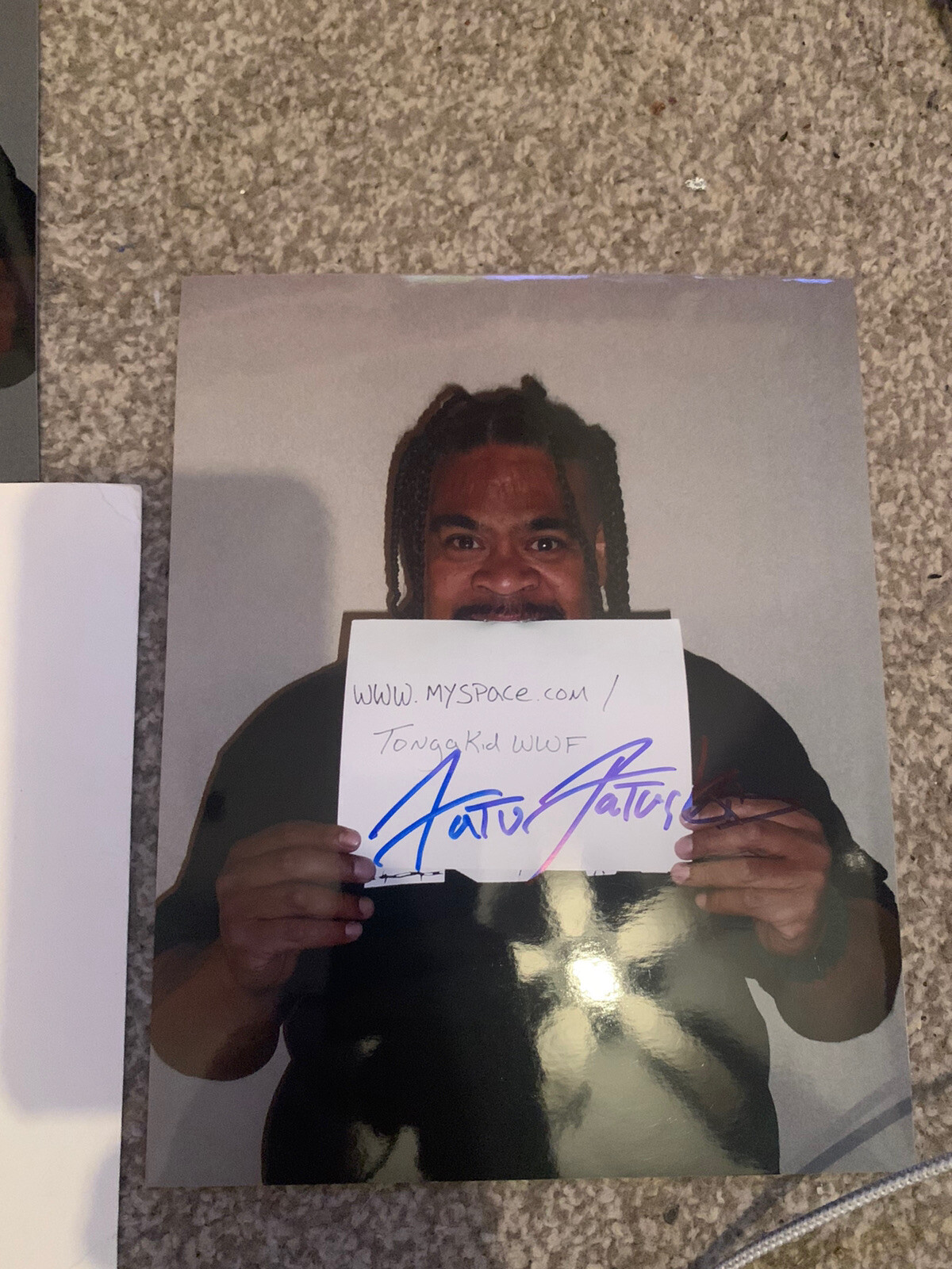 The Tonga Kid Used Sign For His Myspace Wwf Wwe 8x10 Sam Fatu 1 Of A ...