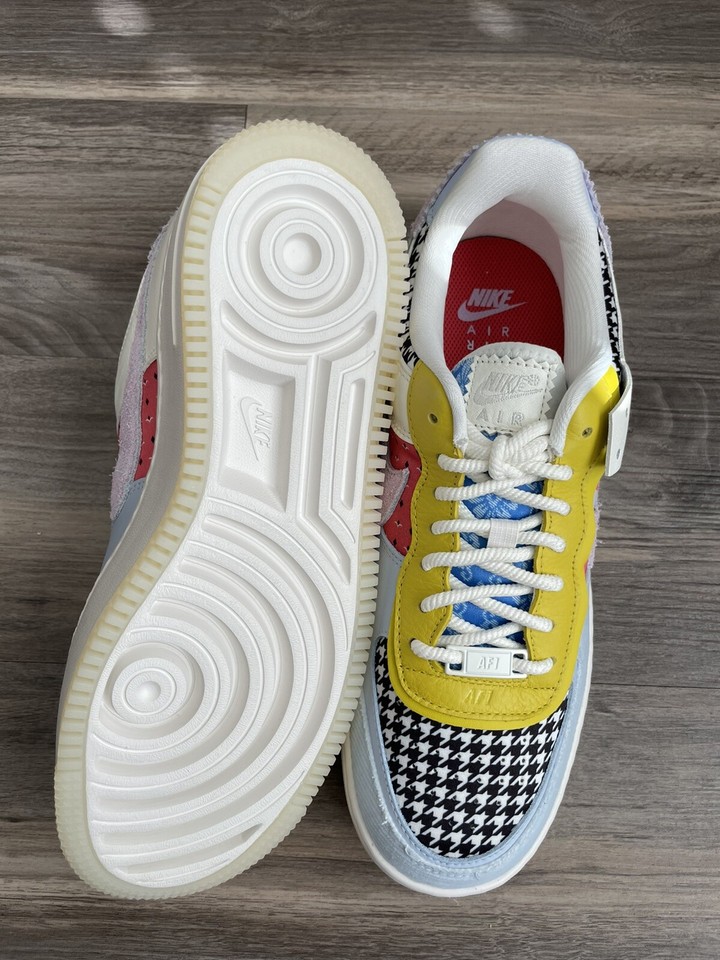 Nike W AF1 Shadow Air Force 1 Patchwork White Blue Red DM8076-100 Women ...