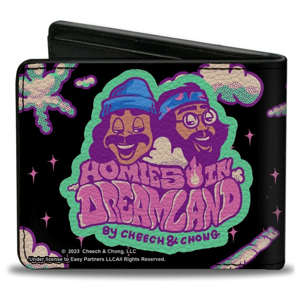 Bi-Fold Wallet Cheech and Chong HOMIES IN DREAMLAND Title Logo Smoke ...