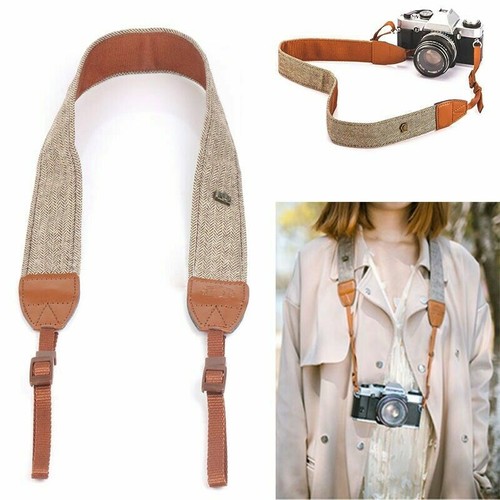 Vintage Weave Camera Shoulder Neck Retro Strap Belt PU Leather DSLR SLR ...