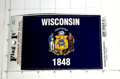 Wisconsin State Flag Decal Sticker Auto 1848 | eBay