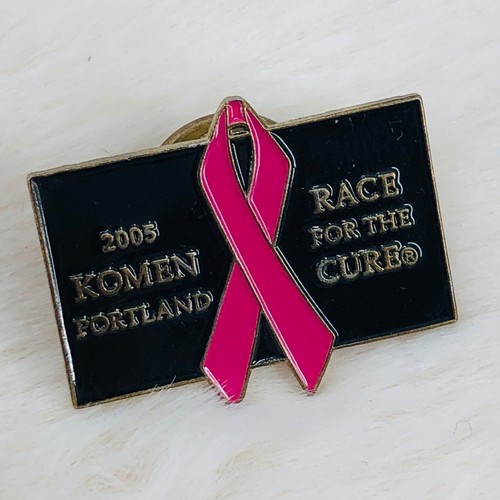 2005 Komen Race for the Cure Portland Oregon Souvenir Pink Ribbon Lapel ...