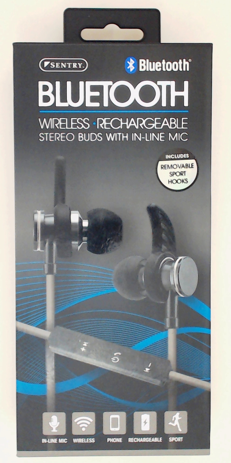 Sentry Bluetooth, Rechargeable, Metal Ear Buds with Built In Mic, Gray ...