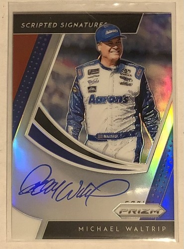 2019 Panini Prizm Scripted Signatures Michael Waltrip #SS-MW Red White ...
