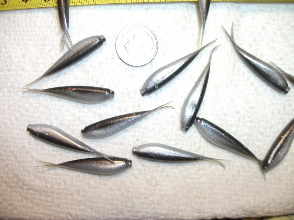 100-1 1/2"-crappie panfish-fat head minnow grub-scent-jig-split tail ...