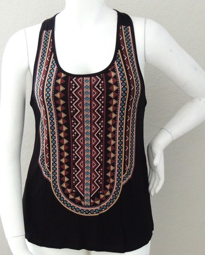 Cozy Casual Aztec Tribal Stretch Racerback Tank Top Black Plus 1X - New ...